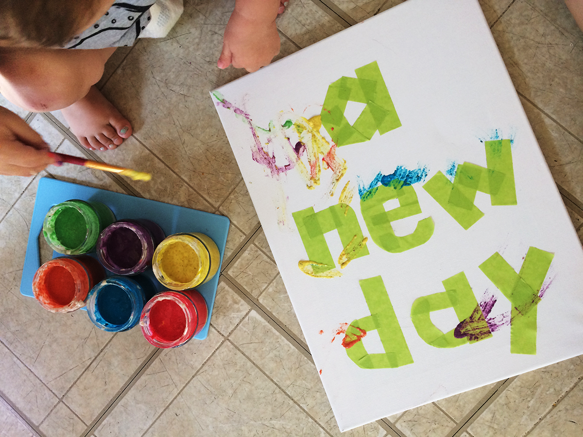 flour finger paintings – fox plus wilson